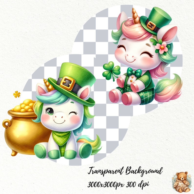 St Patrick Unicorn, 36 Cute Unicorn PNG, Unicorn Clipart, St Patrick ...