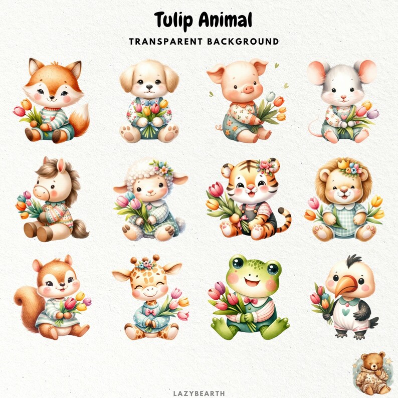 Tulip Animal, 22 Cute Tulip Animal PNG Clipart, Tulip Clipart, Animal ...