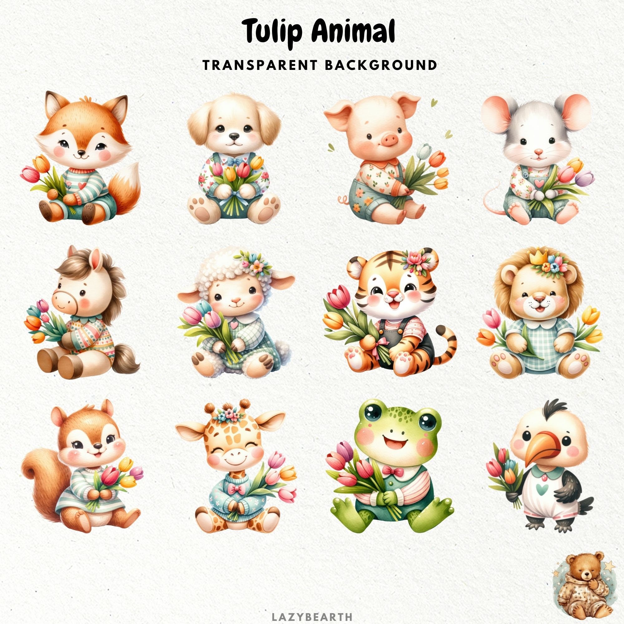 Tulip Animal, 22 Cute Tulip Animal PNG Clipart, Tulip Clipart, Animal ...