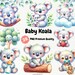 Baby Koala Clipart, 28 Cute Watercolor Baby Koala PNG Clipart ...