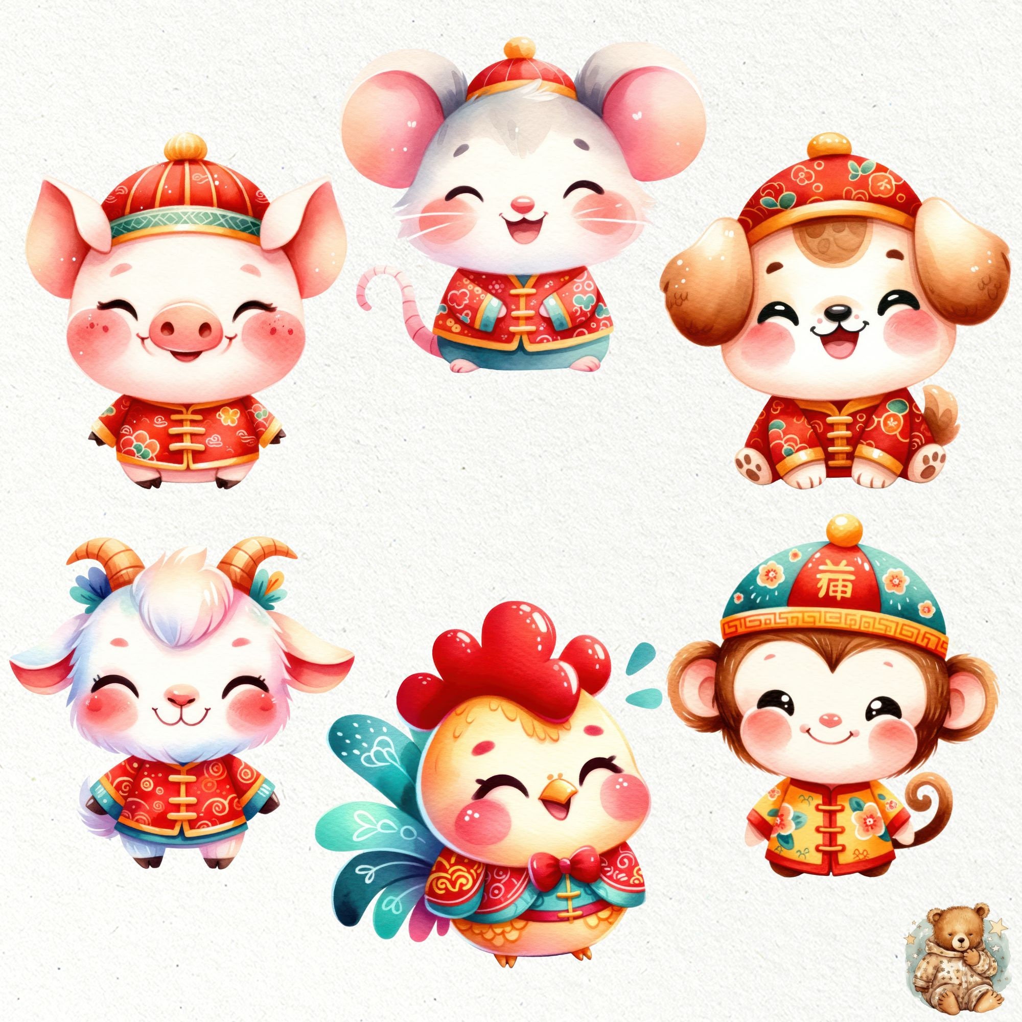 Chinese Zodiac, 12 Chinese Zodiac Clipart, Chinese New Year Clipart ...