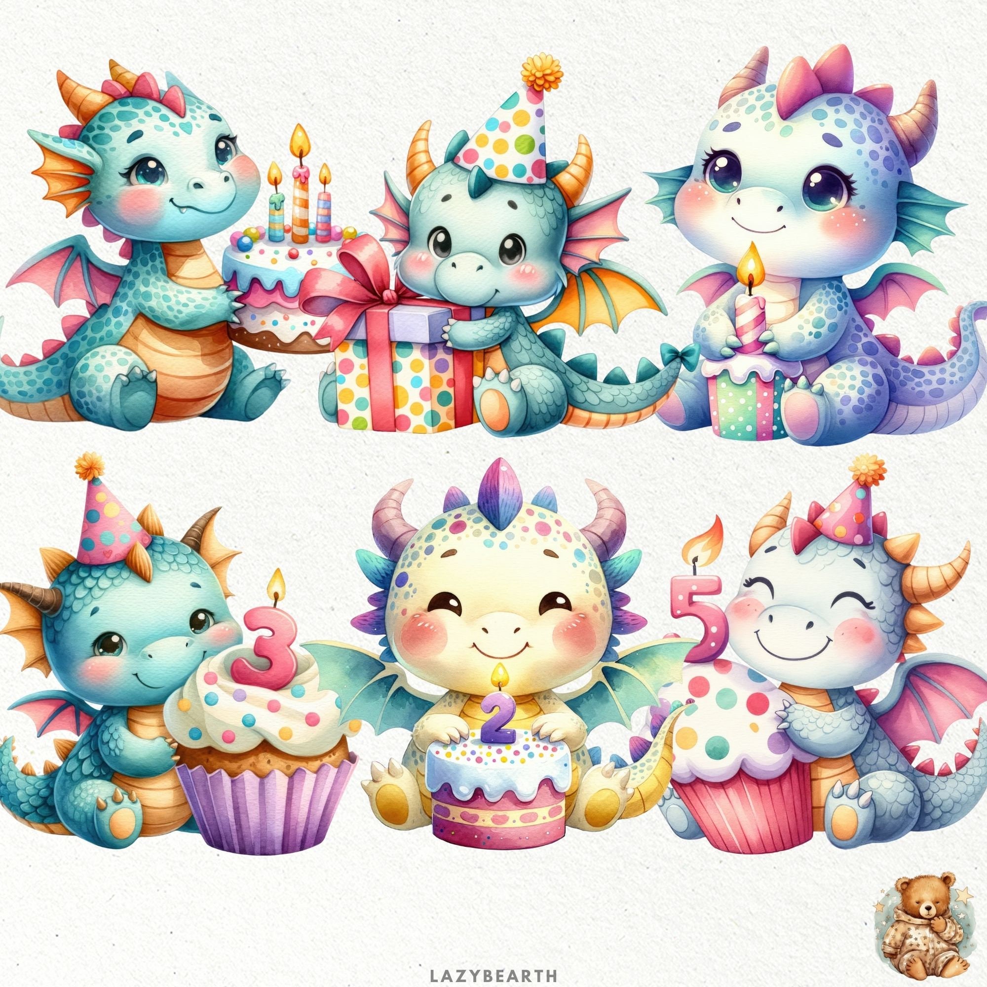 Dragon Birthday, 24 Cute Dragon Birthday PNG Clipart, Baby Dragon ...