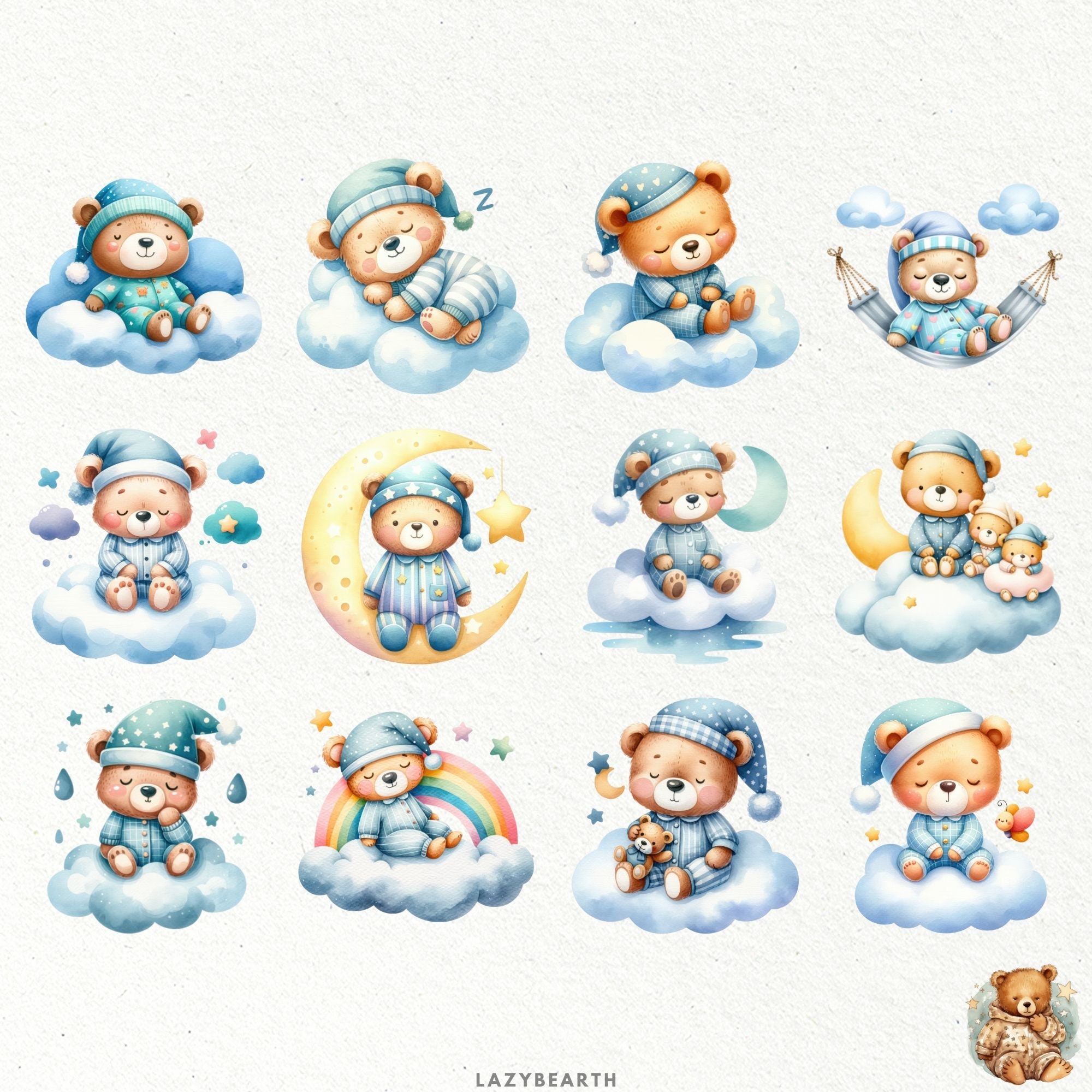 Sleeping Teddy Bear, 22 Cute Blue Sleeping Teddy Bear PNG Clipart, Baby ...