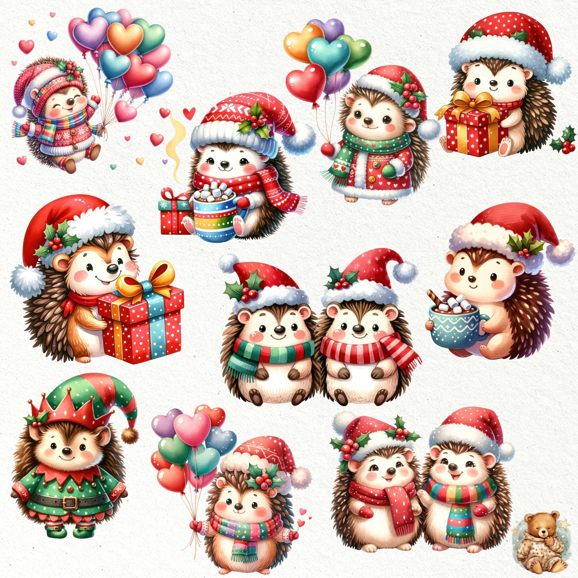 Christmas Hedgehog Clipart, Christmas Hedgehog PNG, Christmas Hedgehog ...