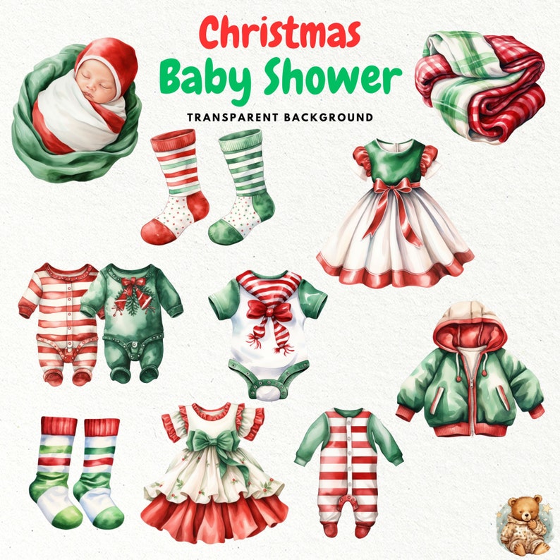 Christmas Baby Shower, Christmas Baby Shower Clipart, Christmas Baby ...