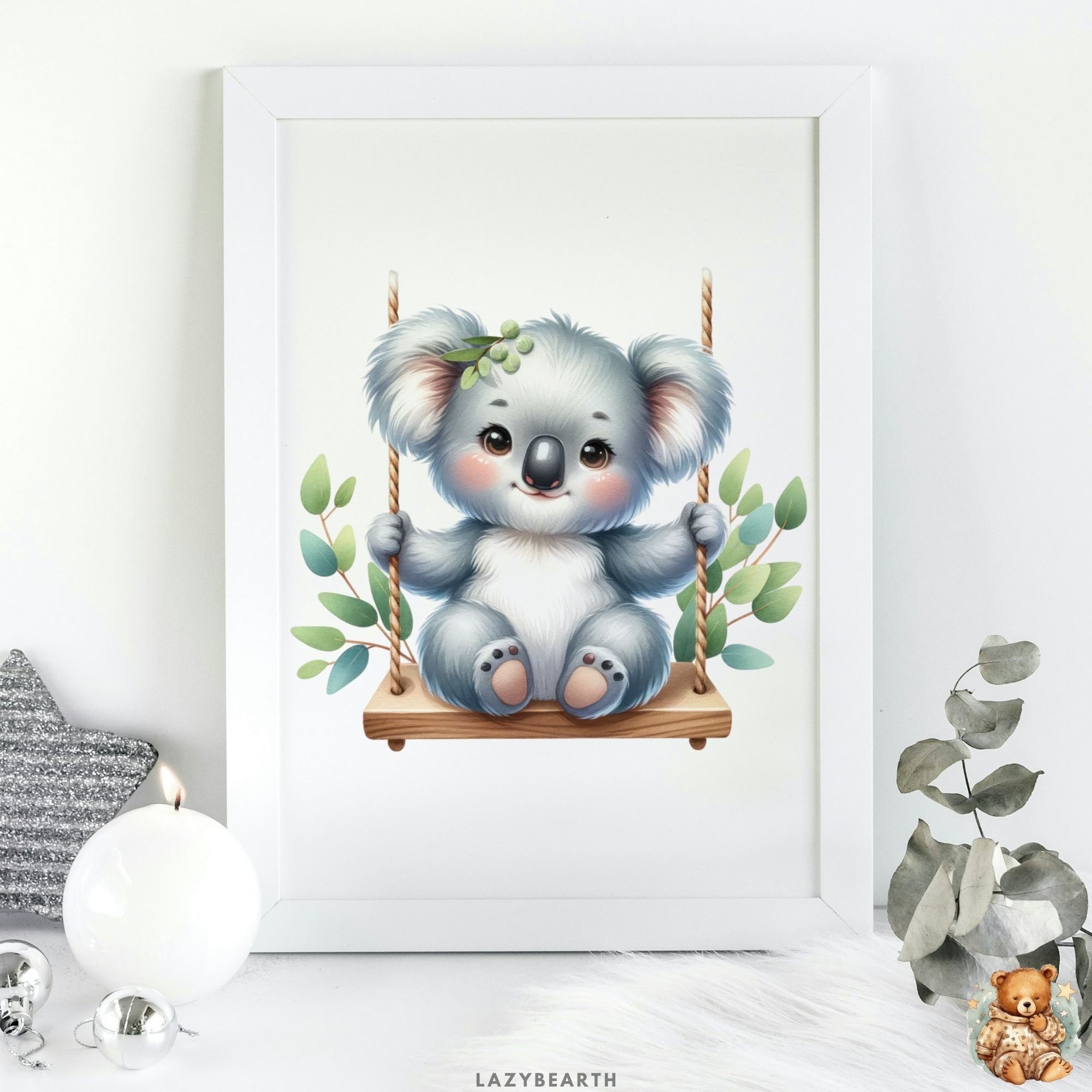 Baby Koala Clipart, 28 Cute Watercolor Baby Koala PNG Clipart ...