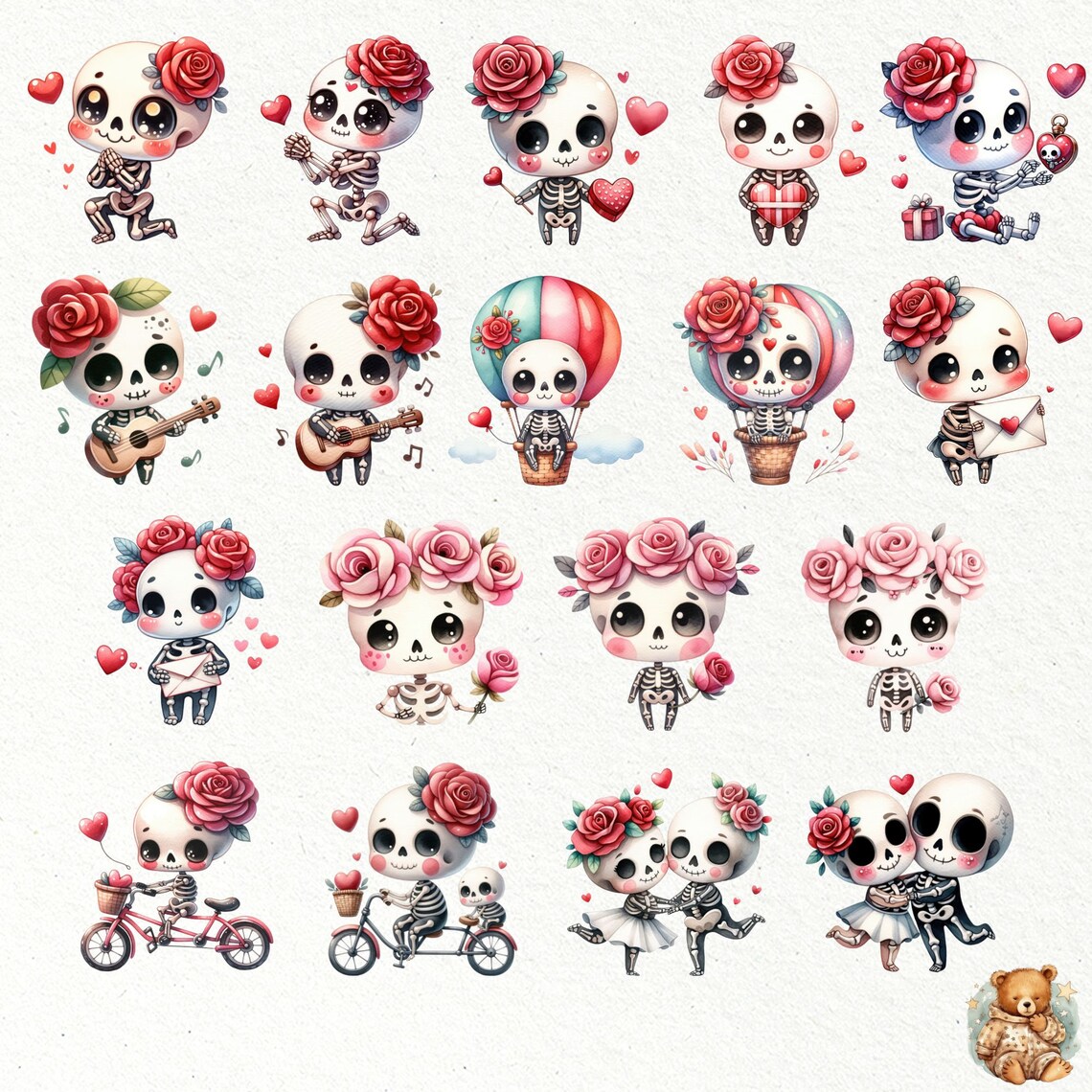 Valentine Skeleton, 36 Valentine Skeleton PNG, Cute Skeleton, Valentine ...