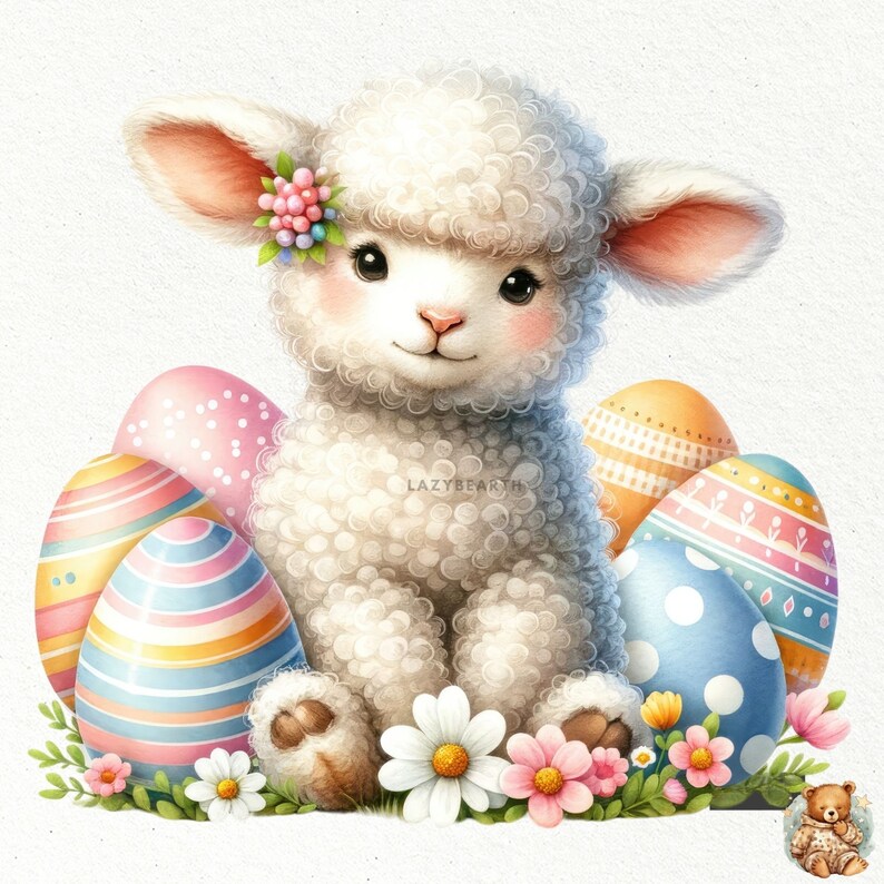 Easter Lamb, 12 Cute Easter Lamb PNG Clipart, Easter Clipart, Easter ...