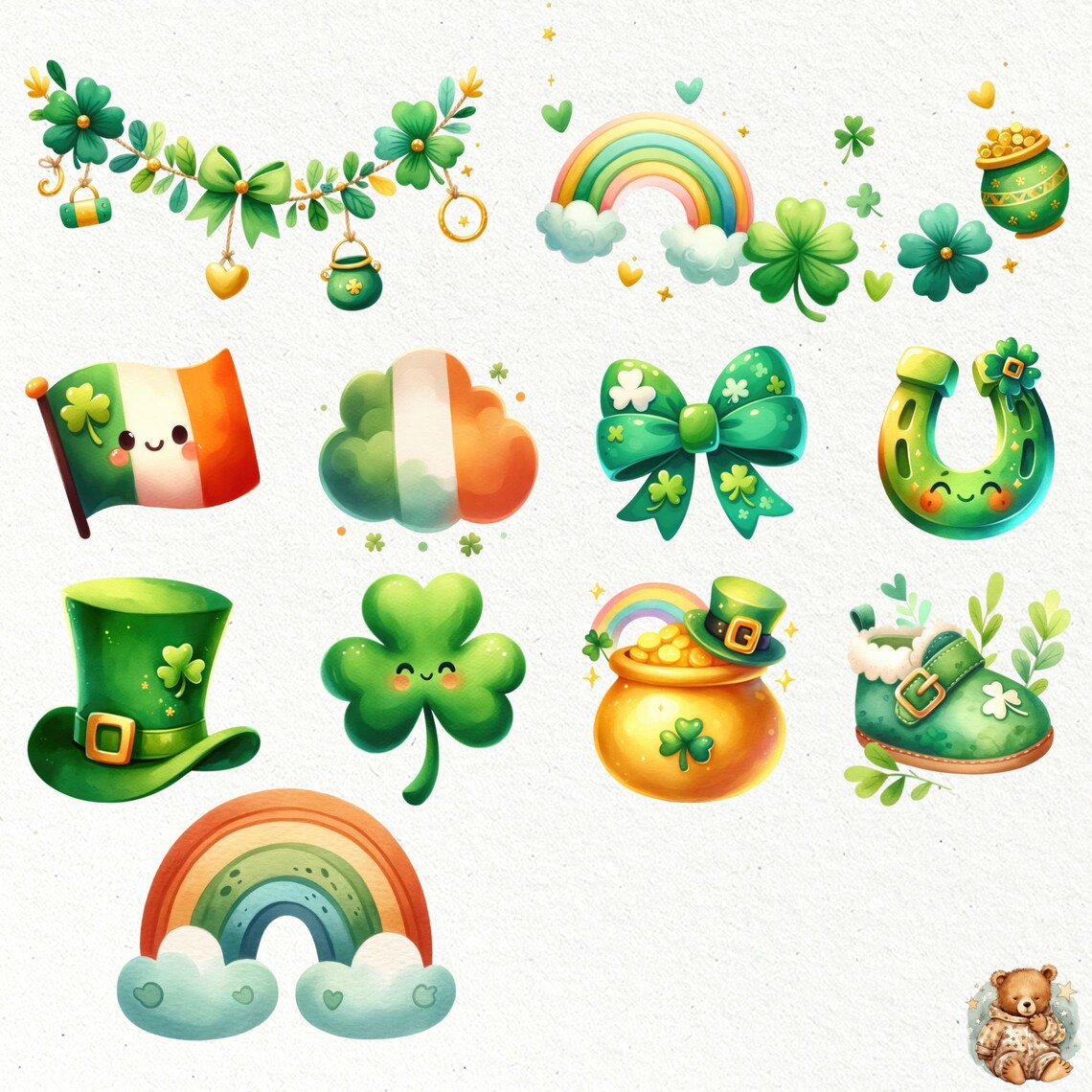 St Patrick Animal, 44 St Patrick Animal PNG, Watercolor St Patricks Day ...