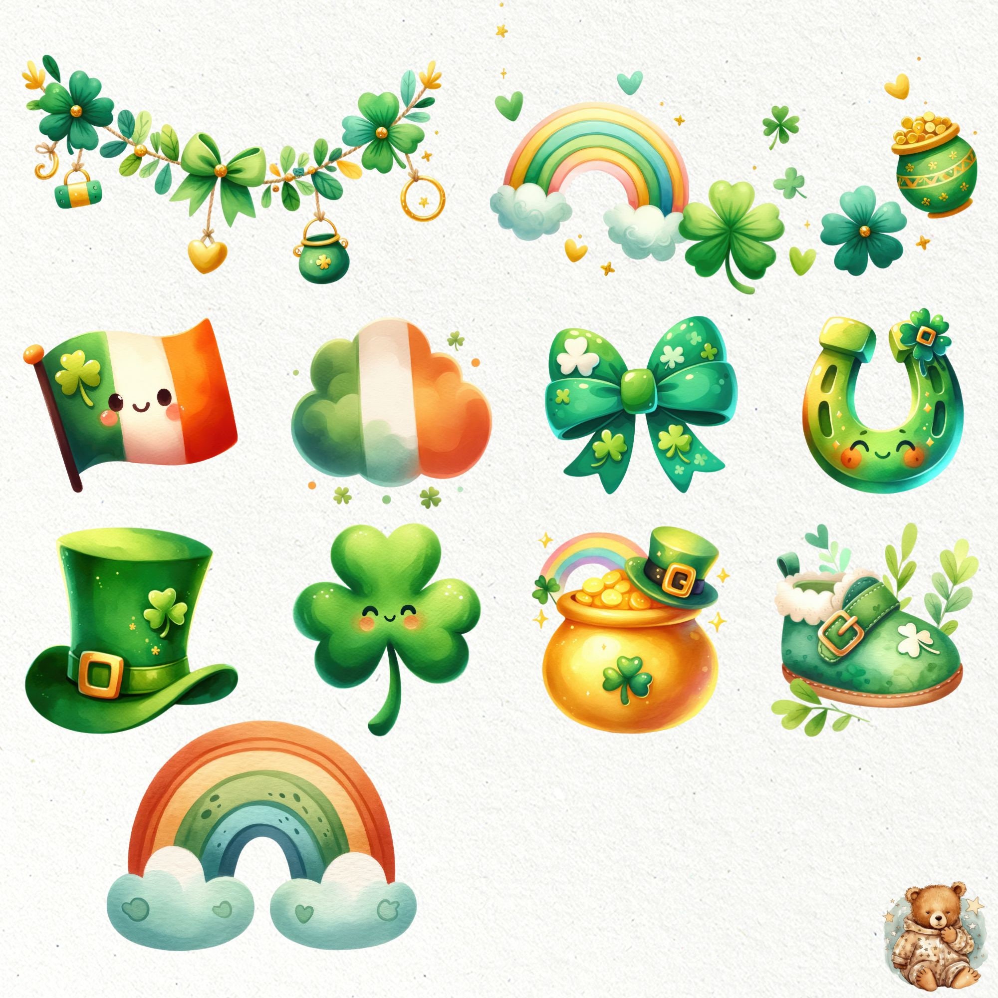 St Patrick Animal, 44 St Patrick Animal PNG, Watercolor St Patricks Day ...