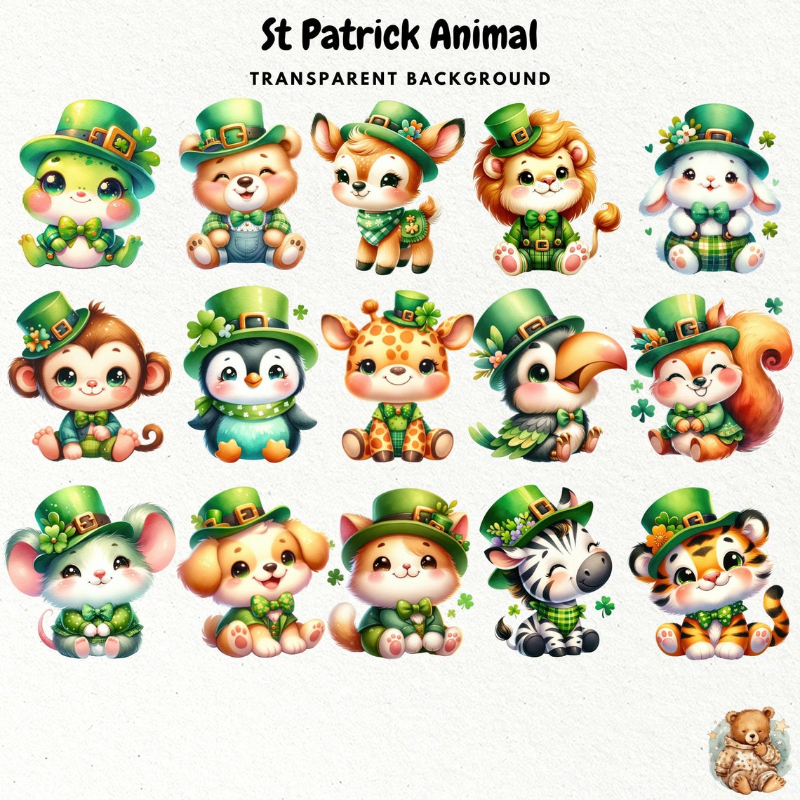 St Patrick Animal, 44 St Patrick Animal PNG, Watercolor St Patricks Day ...