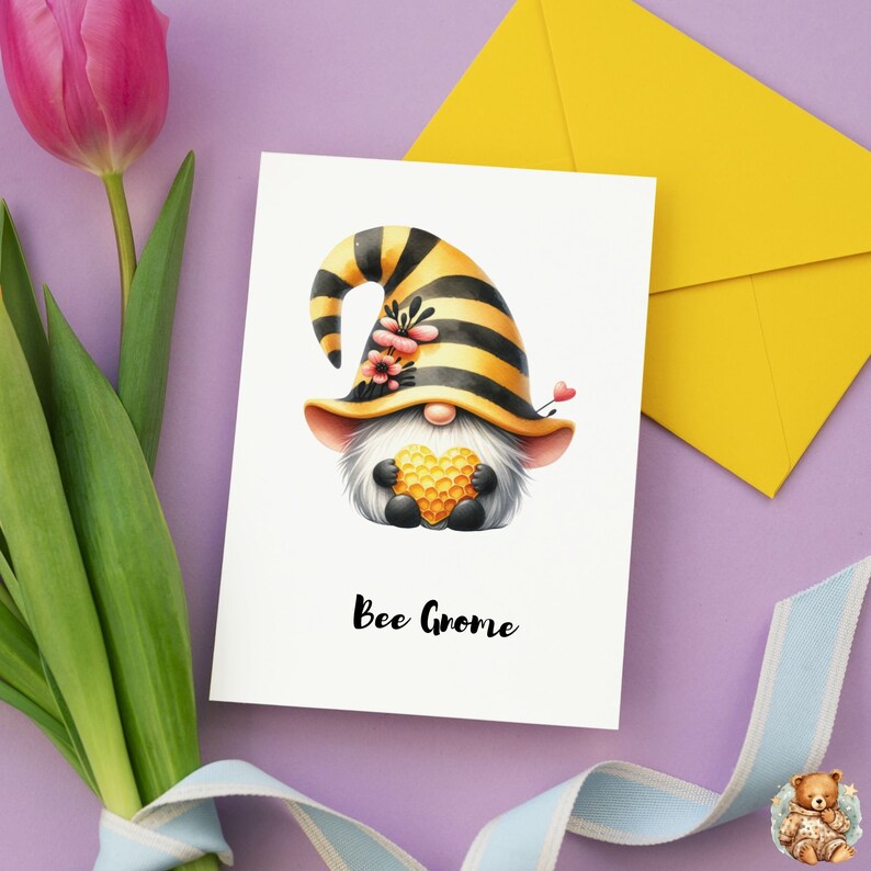 Bee Gnome, 24 Bumble Bee Gnome, Watercolor Gnome Clipart, Bee Gnome PNG ...