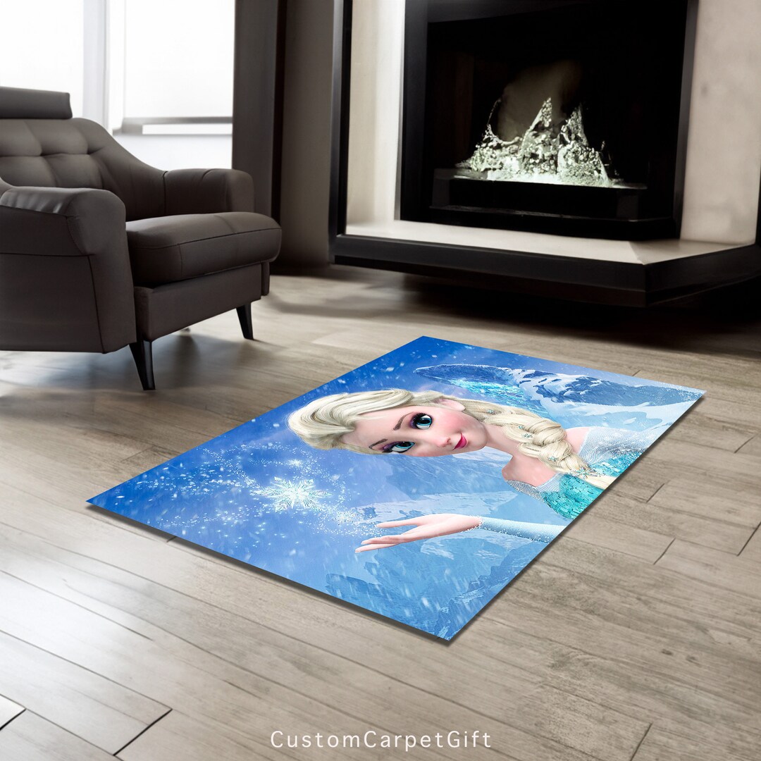 Frozen Design Rug Cartoon Character Accent Rug White and - Etsy