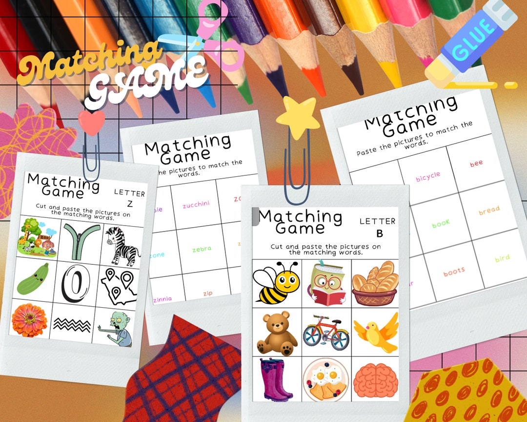 Preschool Words Matching Game | 50-page Vocabulary Printable PDF ...