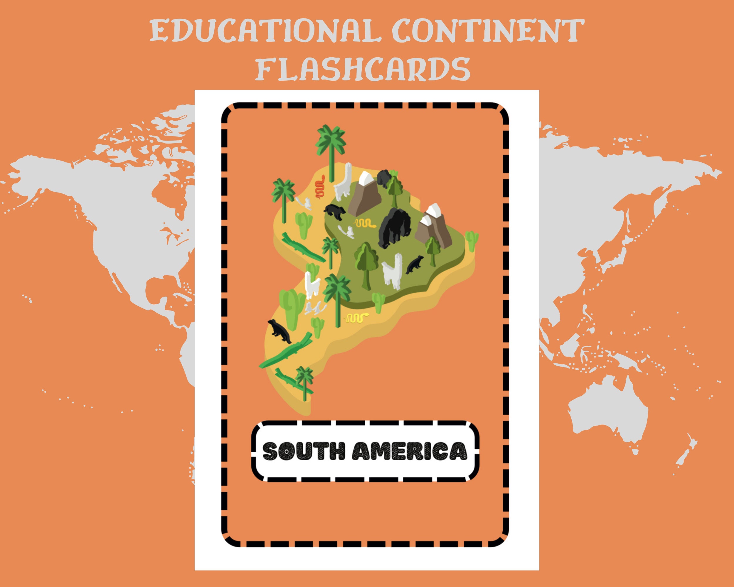 World Continents Flashcards Educational Flash Cards Continents of the ...