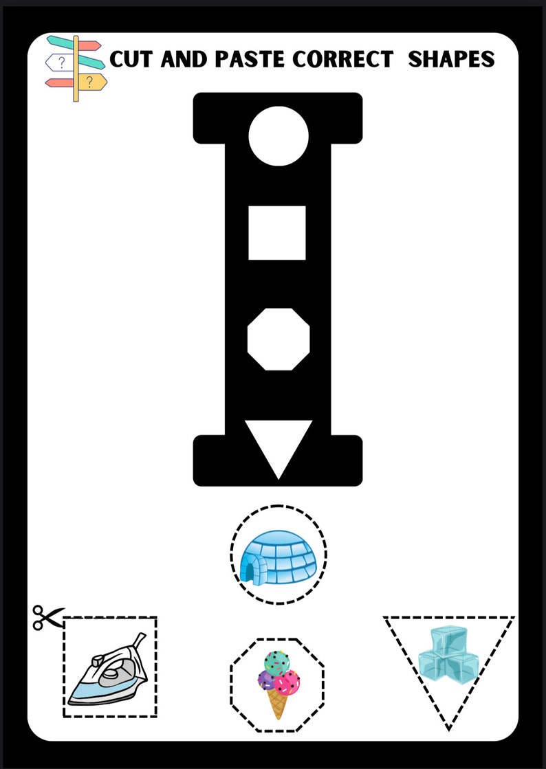 A-Z Matcing Alphabet Cutting Worksheet,cut and Paste Practice,preschool ...