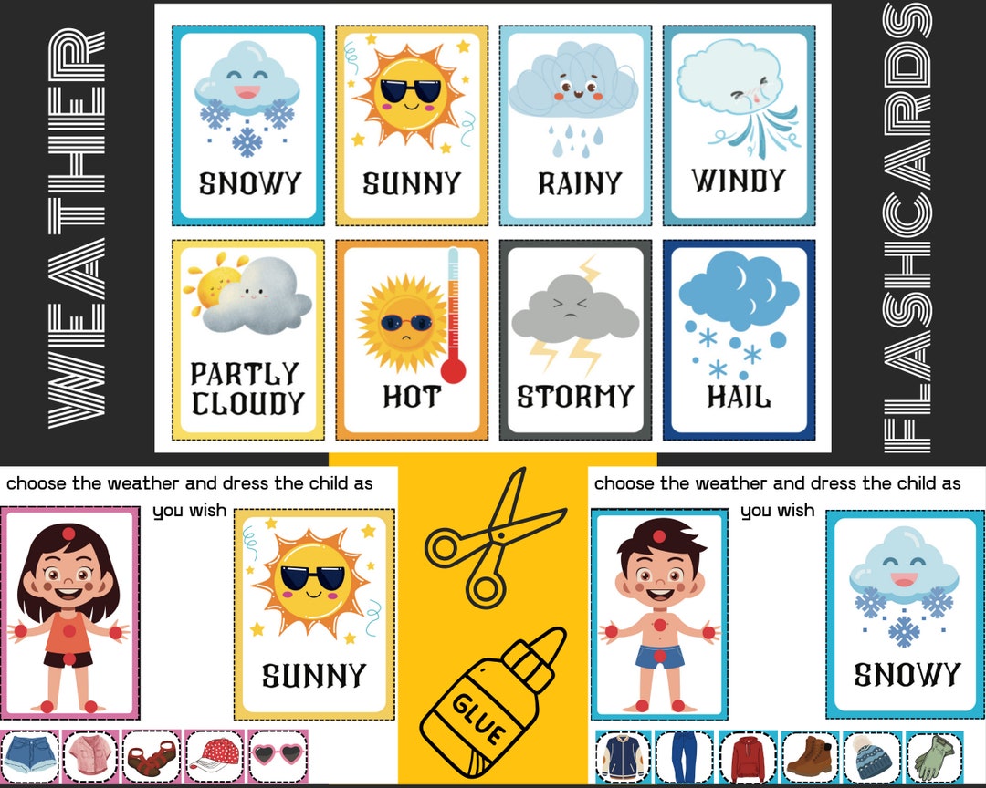 Weather Flashcards – Montessori Matching Activity | Printable Learning ...