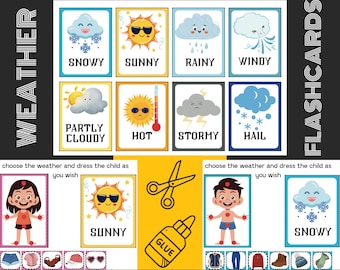Printable Weather Flashcards Set of 14 Homeschool Curriculum - Etsy