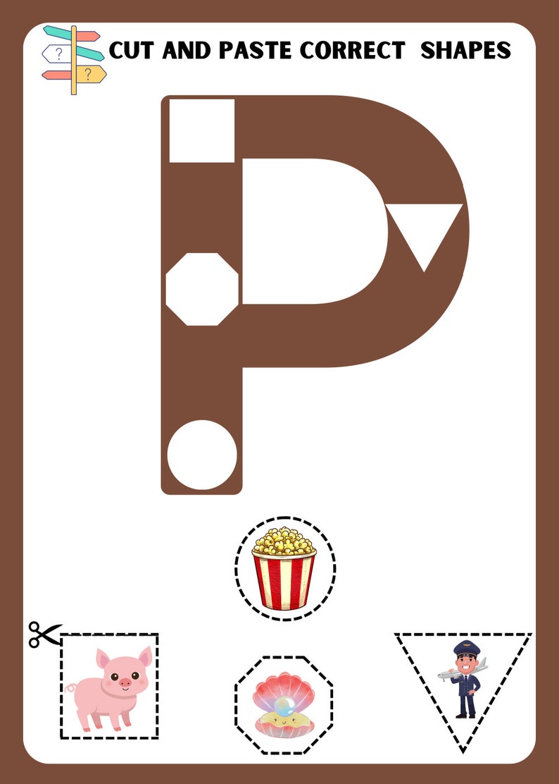 A-Z Matcing Alphabet Cutting Worksheet,cut and Paste Practice,preschool ...