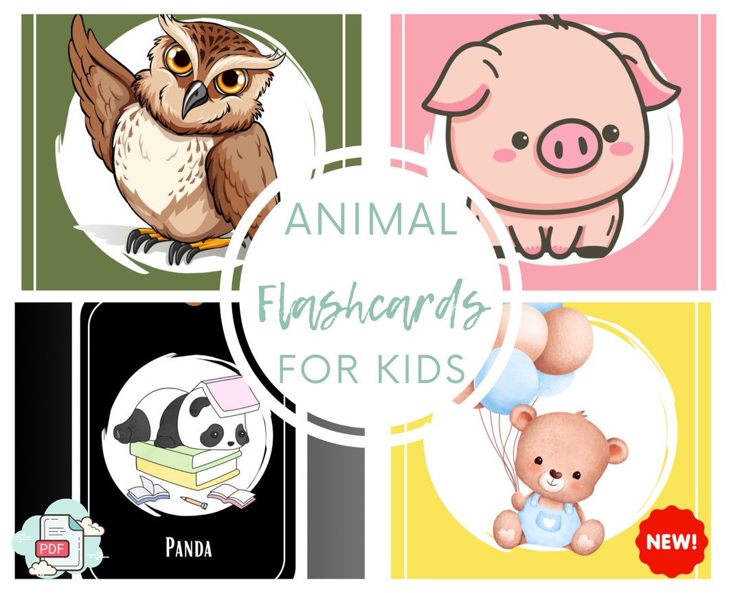 Watercolor Animal Flashcards: Montessori Learning for Toddlers (PDF) - Etsy