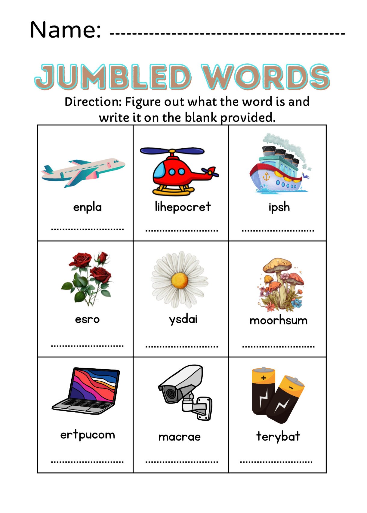 7 Page Jumbled Word Exercise, Find Word Worksheets,preschool Worksheets ...