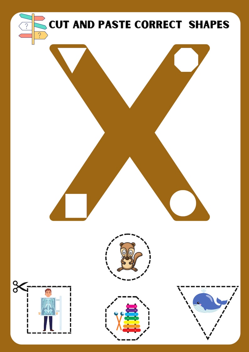 A-Z Matcing Alphabet Cutting Worksheet,cut and Paste Practice,preschool ...