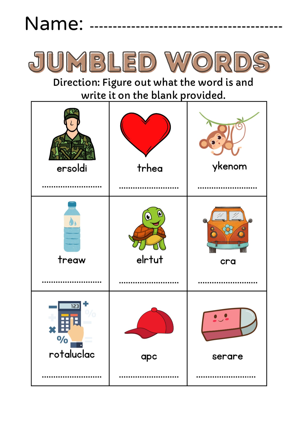 7 Page Jumbled Word Exercise, Find Word Worksheets,preschool Worksheets ...