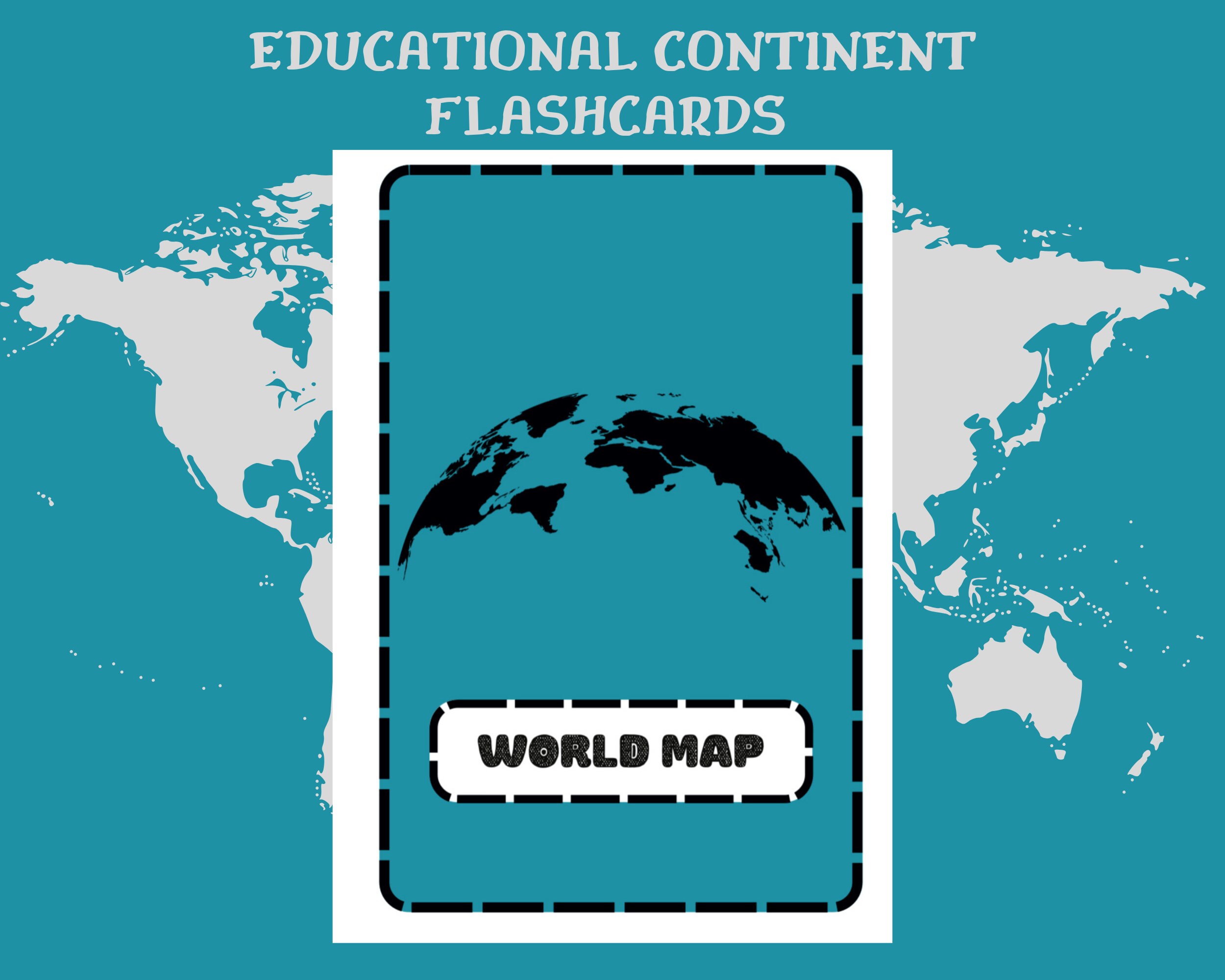 World Continents Flashcards Educational Flash Cards Continents of the ...