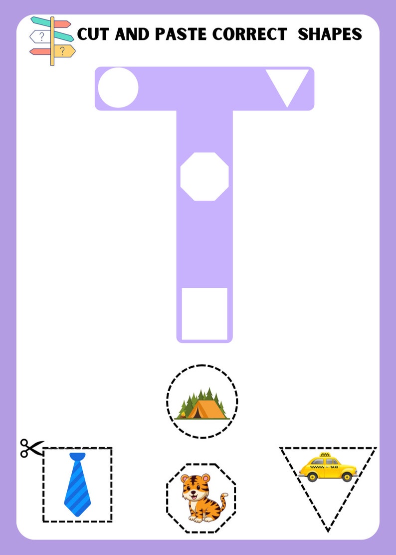 A-Z Matcing Alphabet Cutting Worksheet,cut and Paste Practice,preschool ...