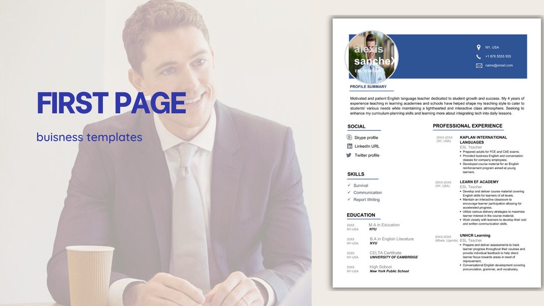 Resume Templates Professional Resumes CV Templates editable Printable ...