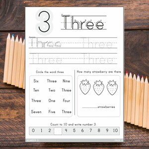 Preschool Numbers Tracing Worksheet, Numbers, Number Worksheets ...