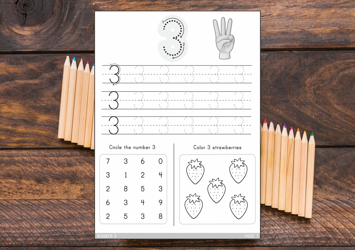 Preschool Numbers Tracing Worksheet, Numbers, Number Worksheets ...