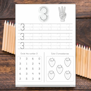Preschool Numbers Tracing Worksheet, Numbers, Number Worksheets ...