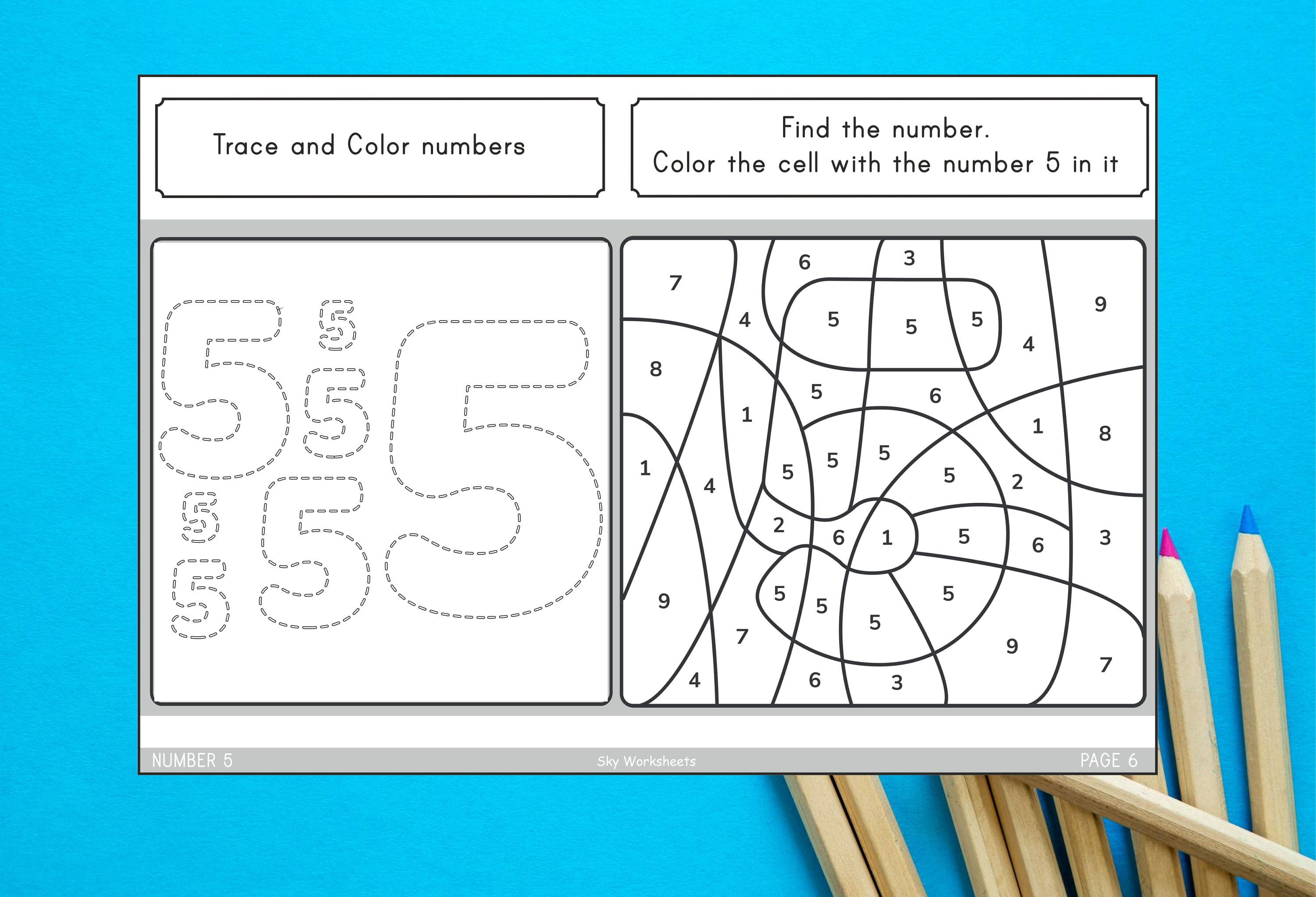 Learn by Coloring Numbers, Number Coloring Pages, Preschool Activity ...