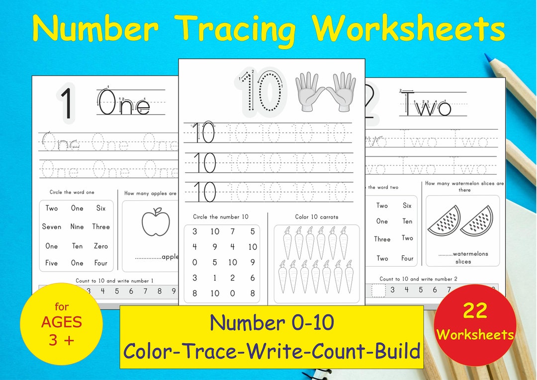 Preschool Numbers Tracing Worksheet, Numbers, Number Worksheets ...