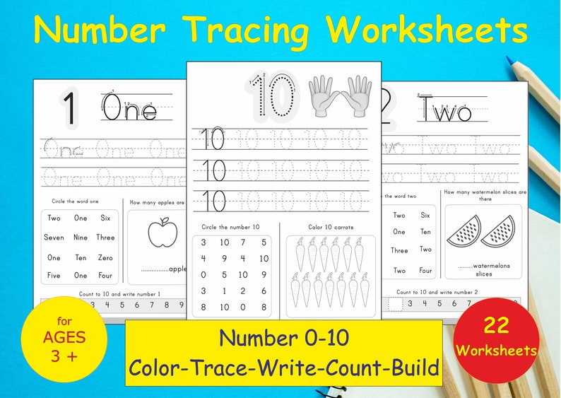 Preschool Numbers Tracing Worksheet, Numbers, Number Worksheets ...