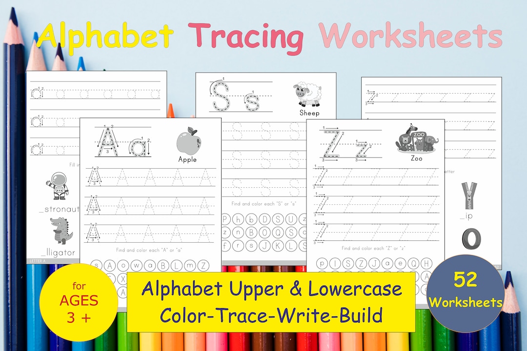 Alphabet Practice Worksheets for Kids - Learn to Write and Trace ...