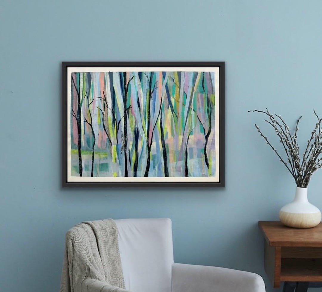 Easy Feeling, Abstract, Forest, Trees, Collage, Acrylic, Fantasy ...