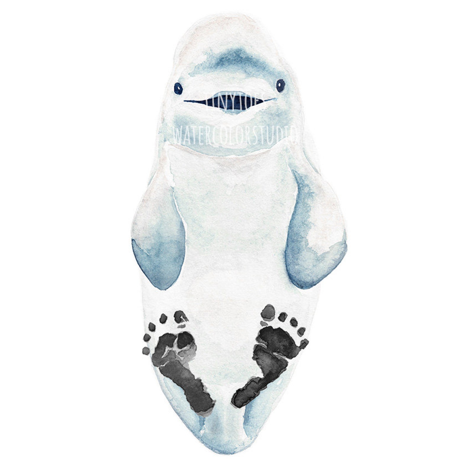 Download - Beluga Whale - Art for Baby Footprints - Etsy