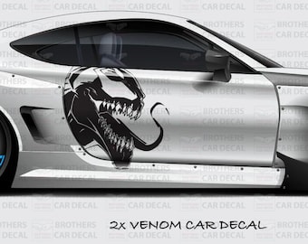 2x VENOM Superhero, Villain Inspired Car Side Sticker, Universal Size ...