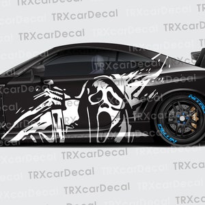 2x Scream Ghost Face Large Car Decal, Hood Door Bed Car Pickup Vehicle ...