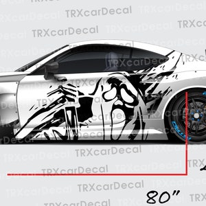 2x Scream Ghost Face Large Car Decal, Hood Door Bed Car Pickup Vehicle ...