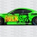 HULK Car Decal, Car Sport Car Any Racing Splash, Large Car Decal, Hood ...