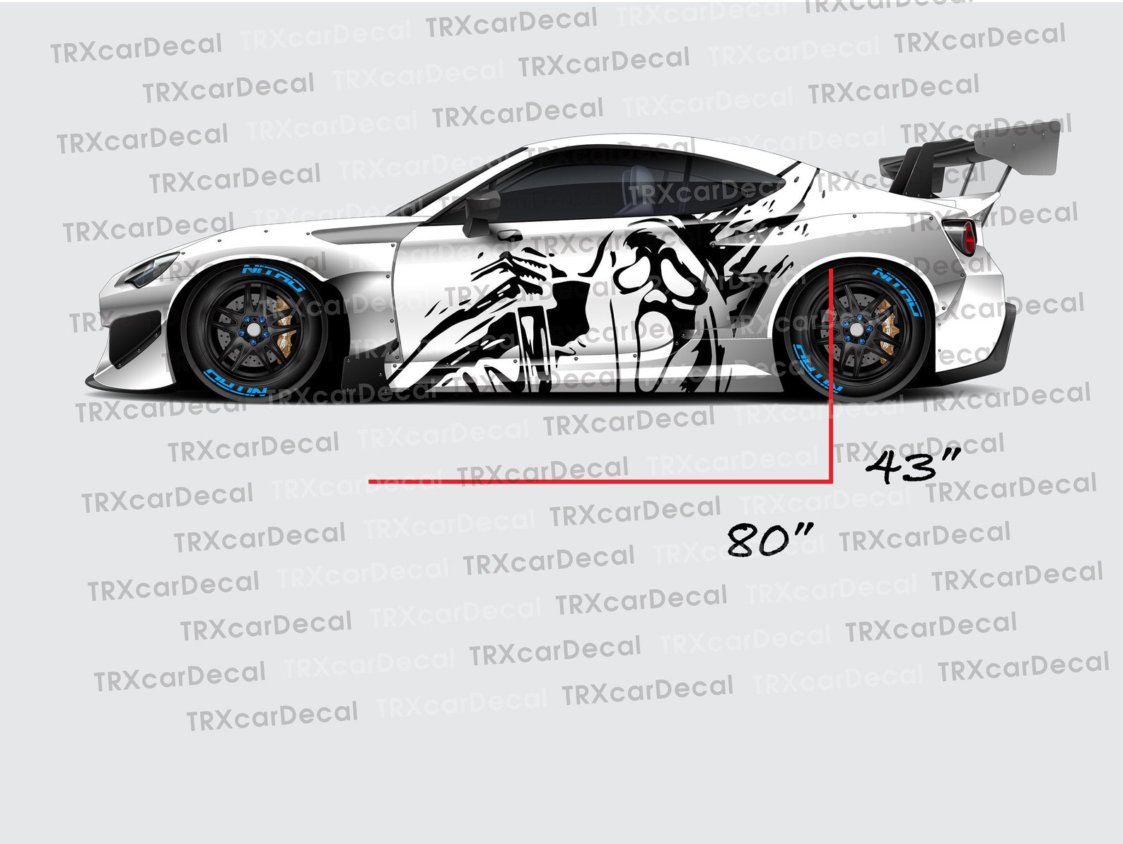 2x Scream Ghost Face Large Car Decal, Hood Door Bed Car Pickup Vehicle ...