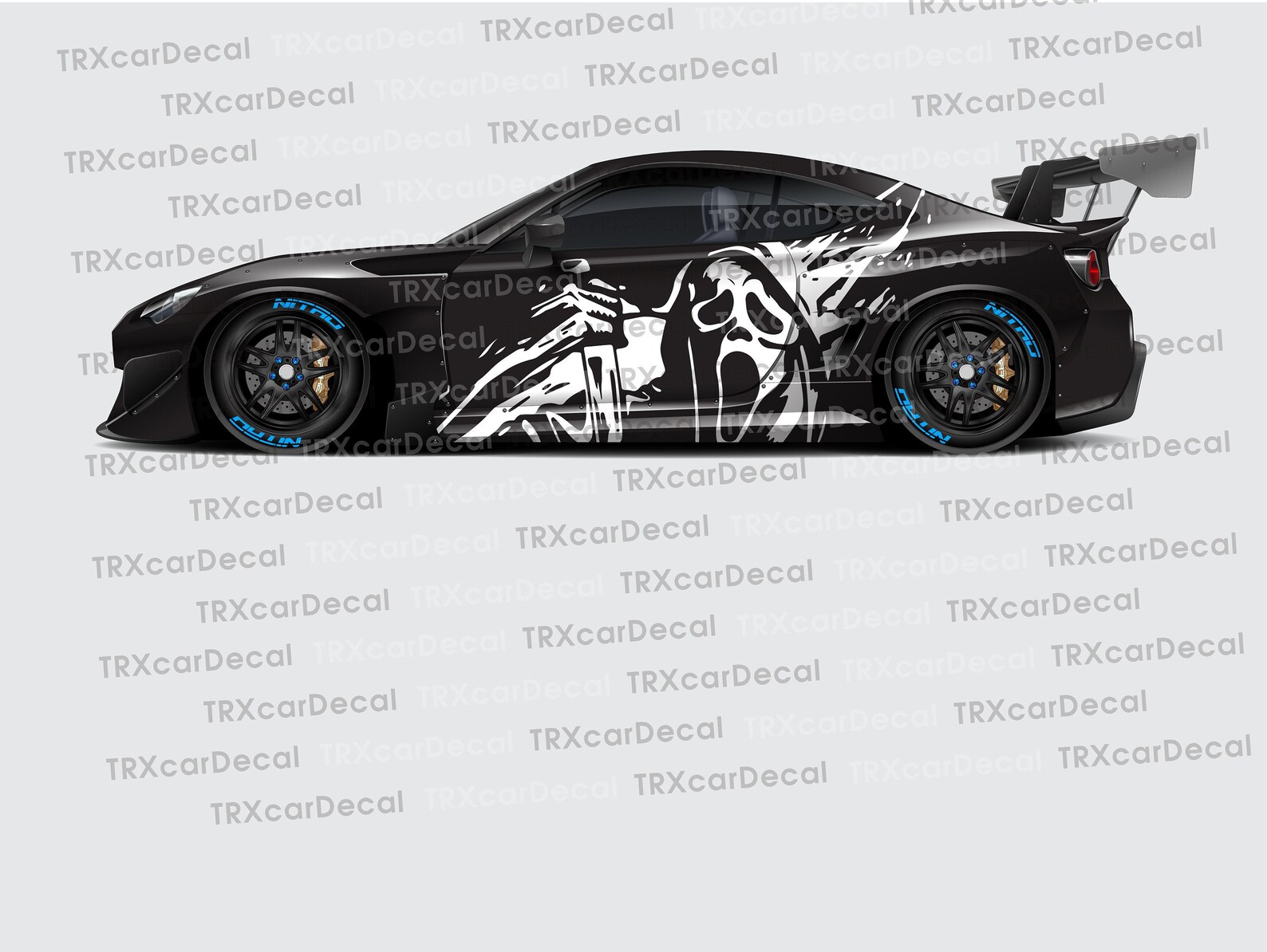 2x Scream Ghost Face Large Car Decal, Hood Door Bed Car Pickup Vehicle ...