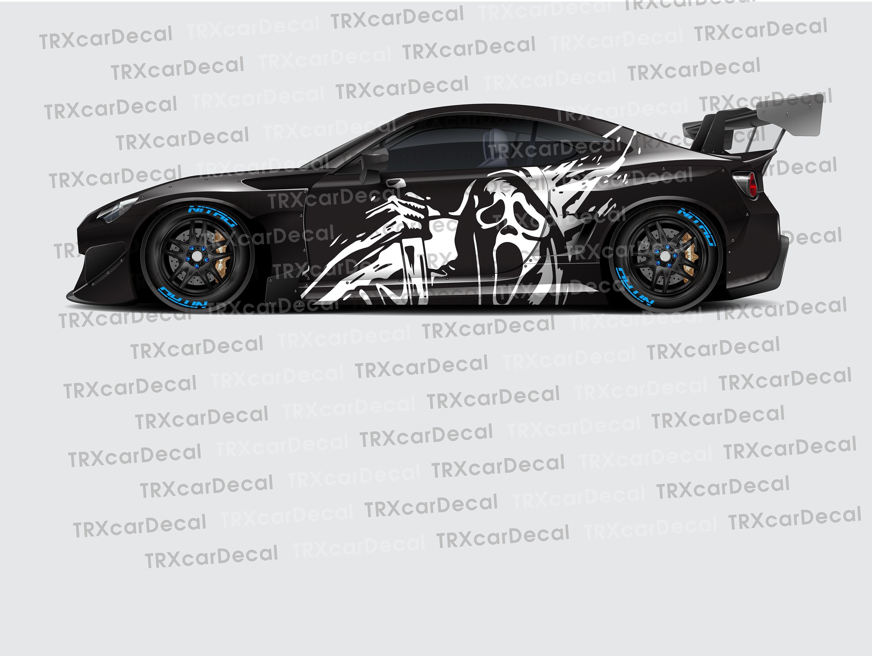 2x Scream Ghost Face Large Car Decal, Hood Door Bed Car Pickup Vehicle ...