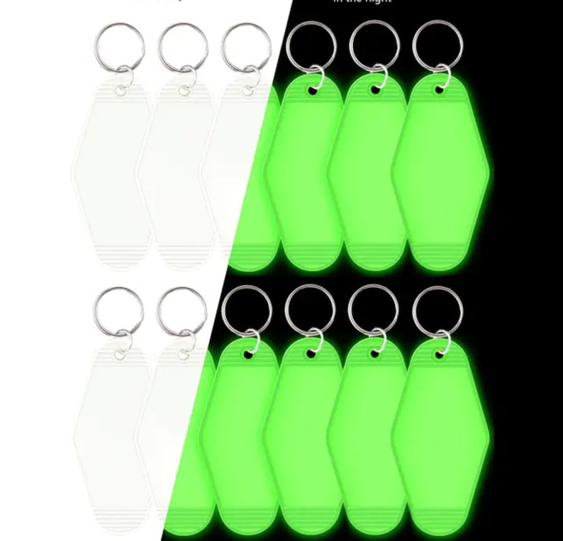 Alien Reflective Keychain Motel Keychain Glow in the Dark Keys to the ...