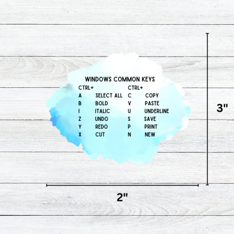 Common Keys Vinyl Sticker Windows Cute Watercolor Guide Laptop Decal ...