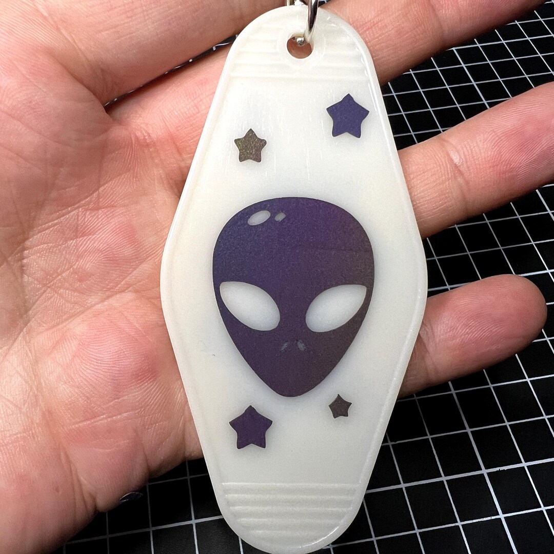Alien Reflective Keychain Motel Keychain Glow in the Dark Keys to the ...
