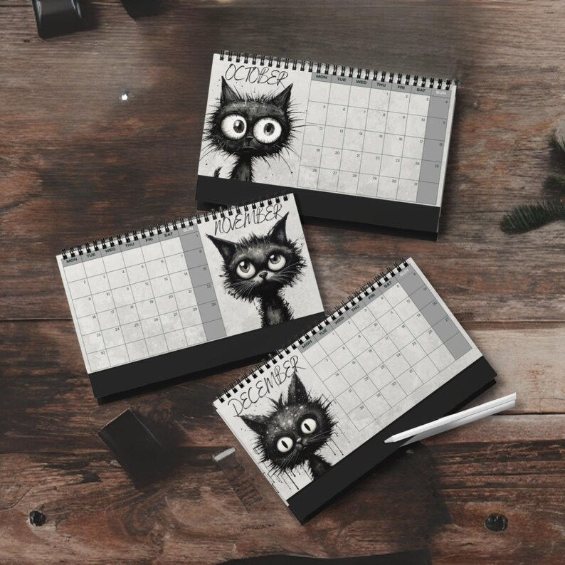 Cute Cat Desk Calendar 2026, Gift Idea, Cat Lover, Home Decor, Office ...